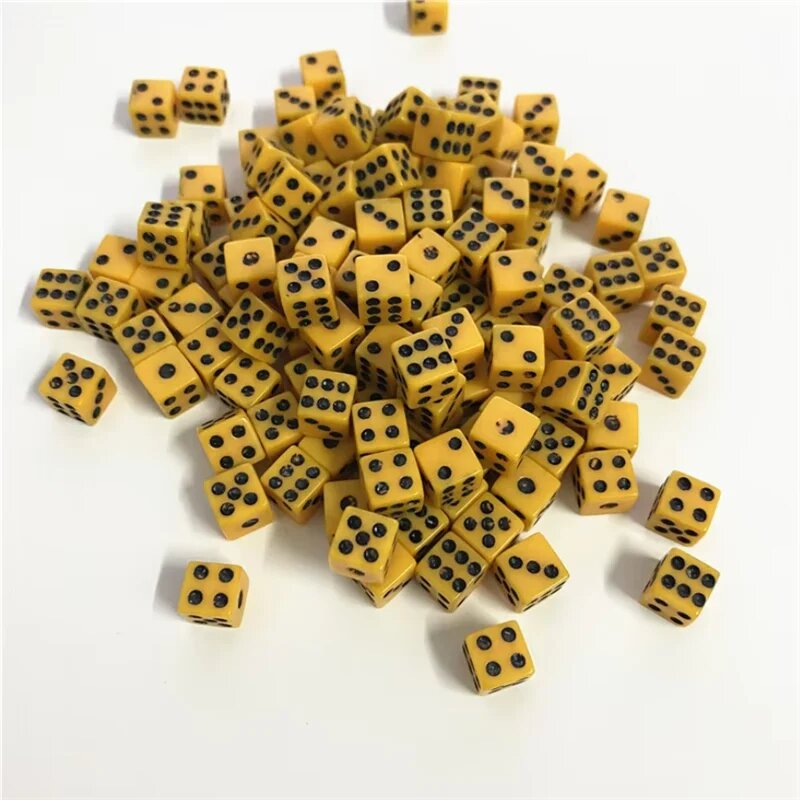 Пластиковые белые кубики 8*8*8 мм, 50 шт. Желтый