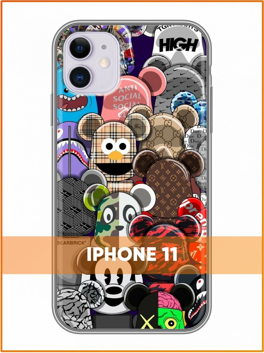 Чехол для Iphone 11 с принтом для мальчиков kaws обои (Айфон 11)