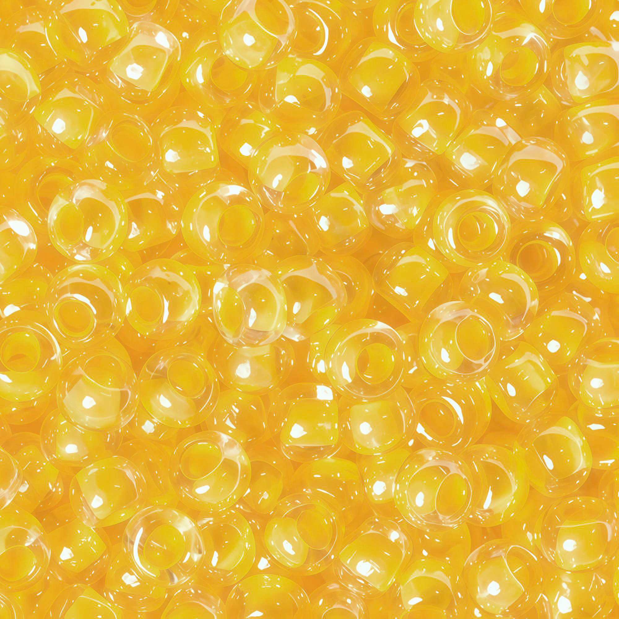 Бисер TOHO круглый, размер 11/0, цвет #349 (Окрашенный изнутри, хрусталь/желтый), 10 грамм