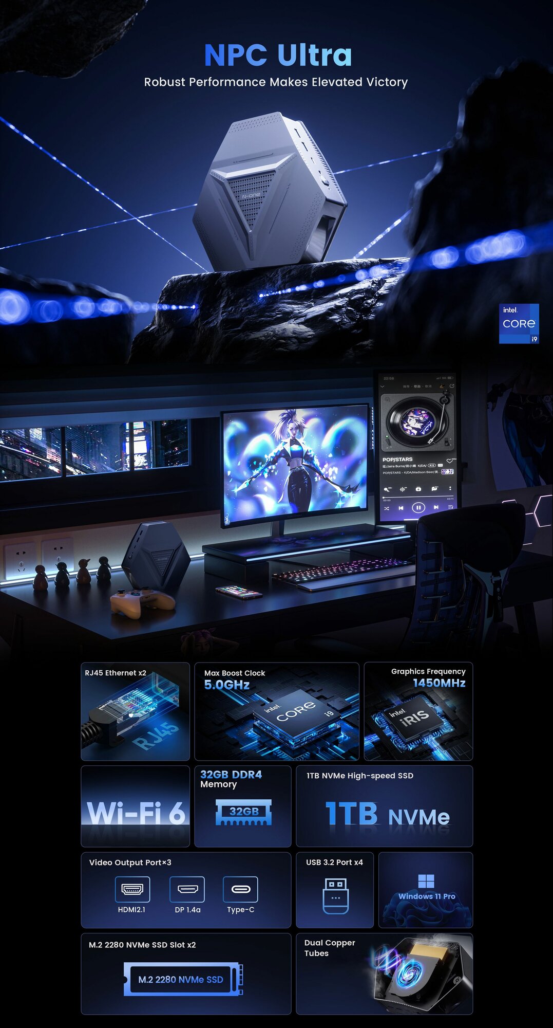 Мини-ПК N-ONE NPC Ultra на базе Intel Core i9 12900H