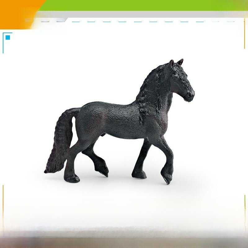 Black horse pvc animal model with static design for classroom and home decor black horse