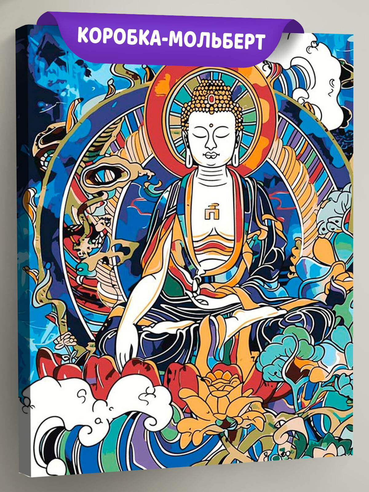 Картина по номерам на холсте с подрамником "Религия, буддийская тематика: Будда арт" Раскраска 40x50 см, Мантры