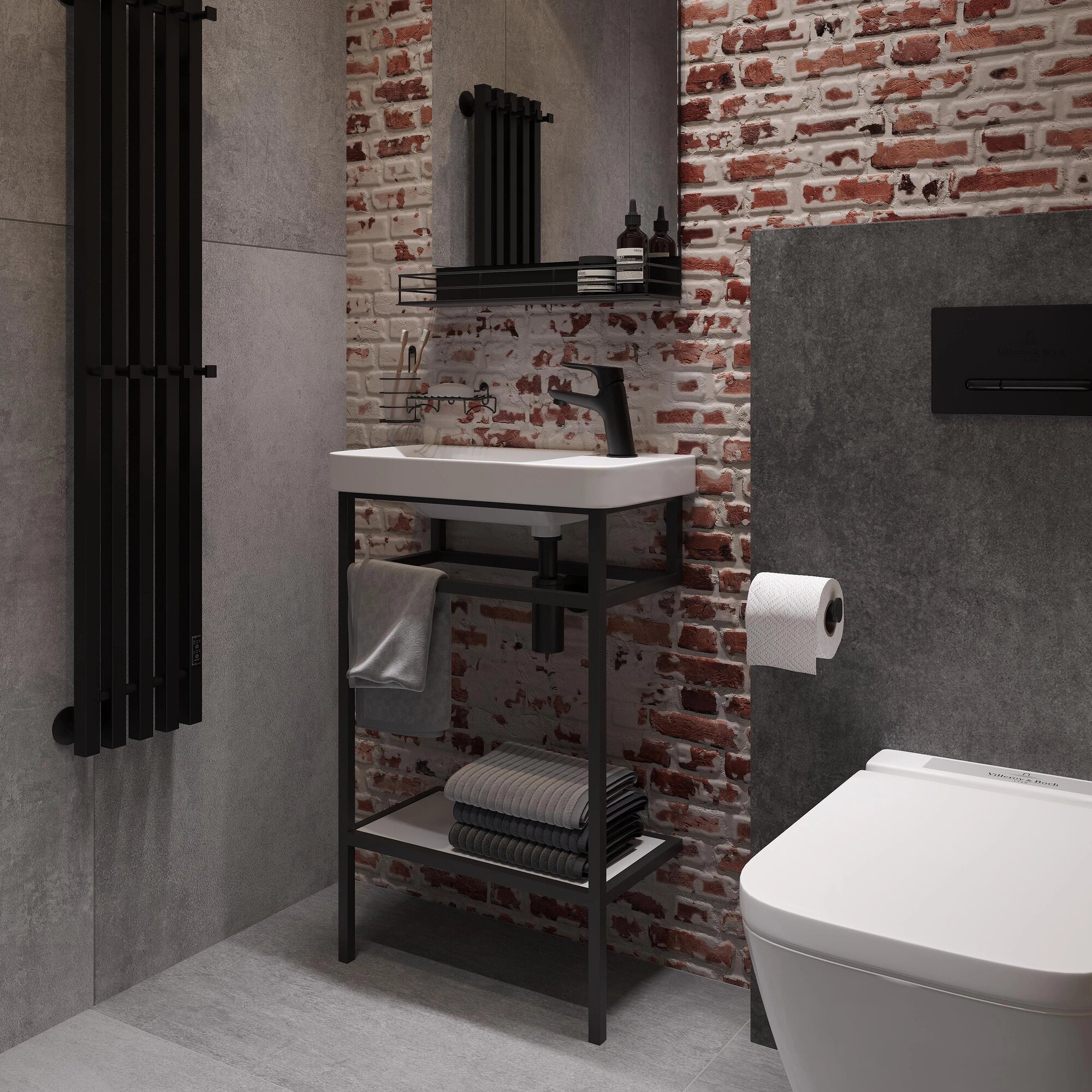 Мебель для ванной комнаты STWORKI Эстфолл 55, черный муар 11054-KL