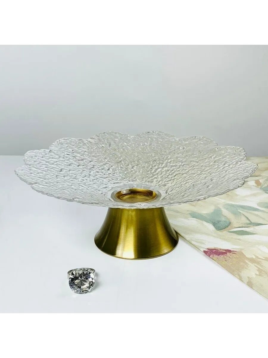 Фруктовница на ножке Lenardi 33,5х13см стекло