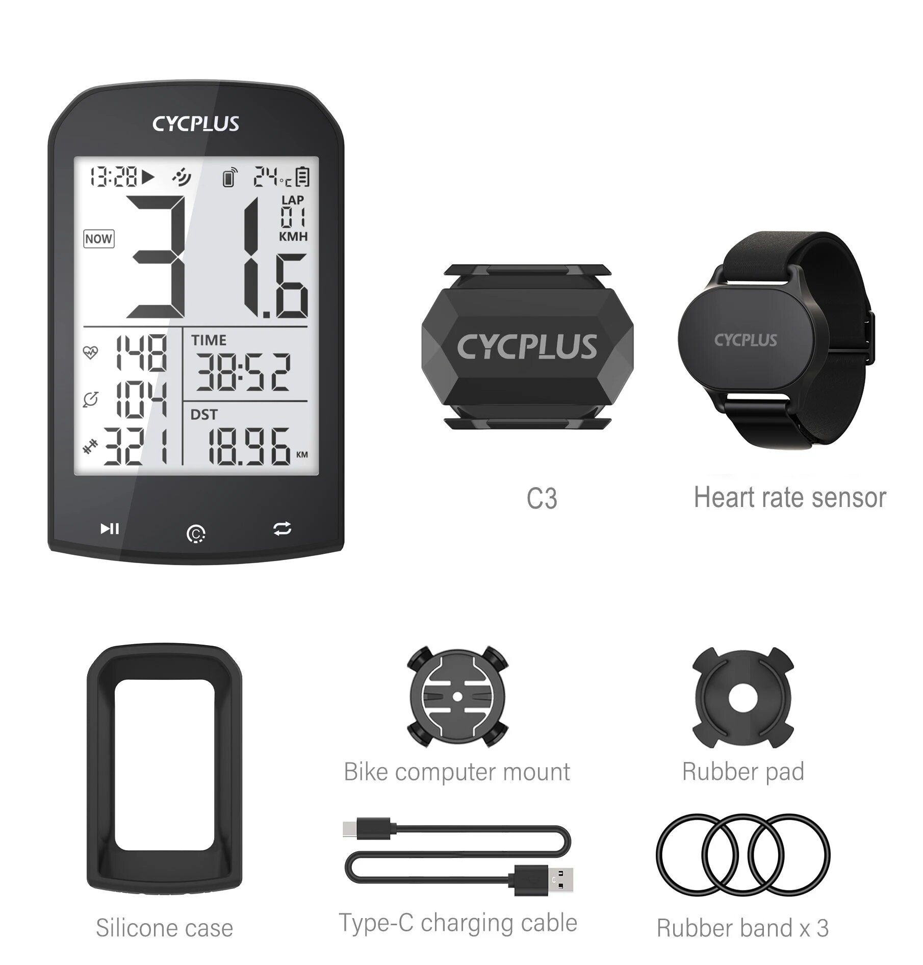 CYCPLUS M1 Велокомпьютер M1 C3 and HRM