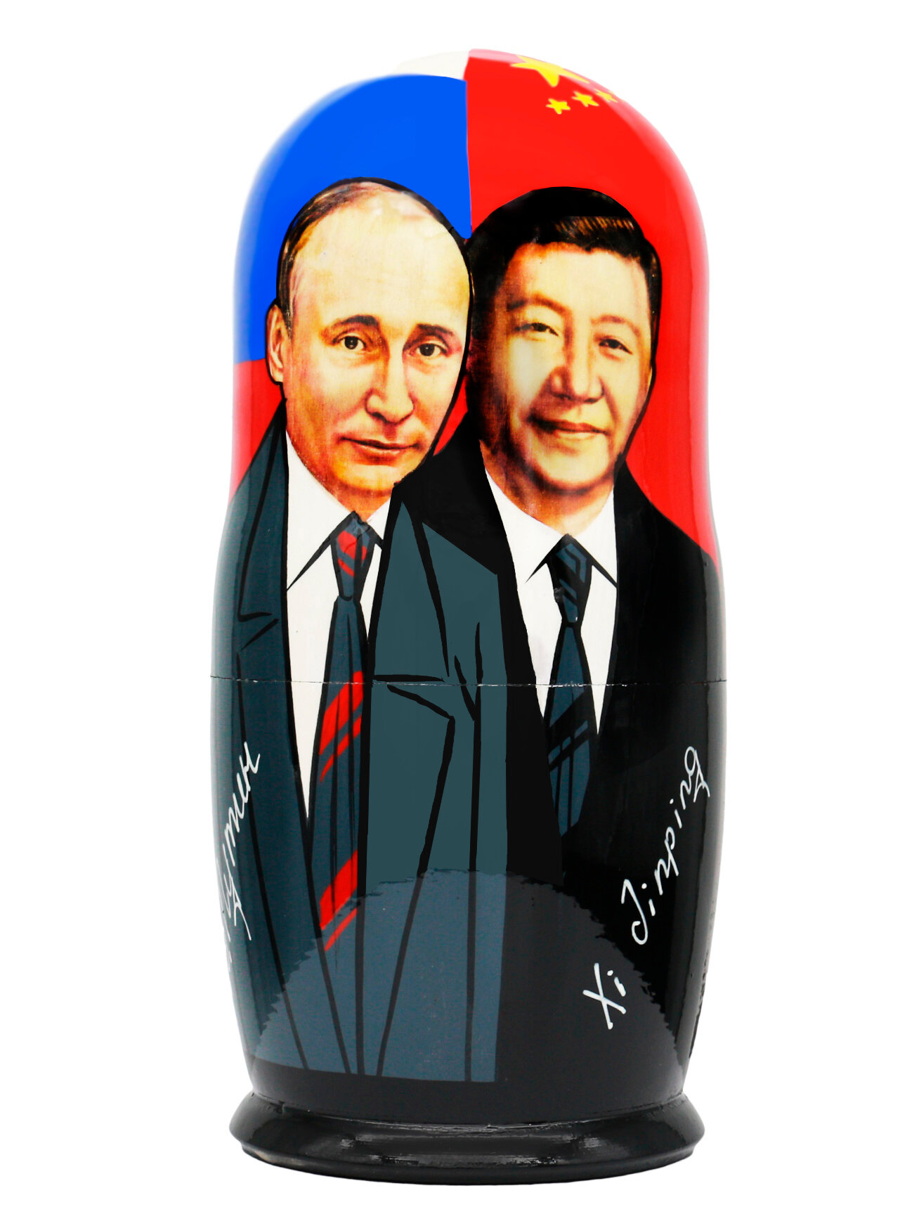 Матрешка Россия-Китай, 5 мест, 11см