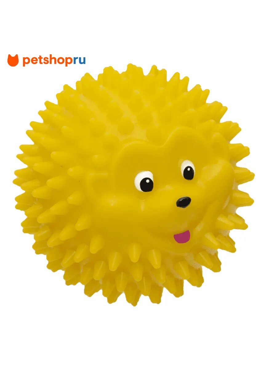 Tappi Игрушка для собак Мяч ёжик, желтый, 8 см