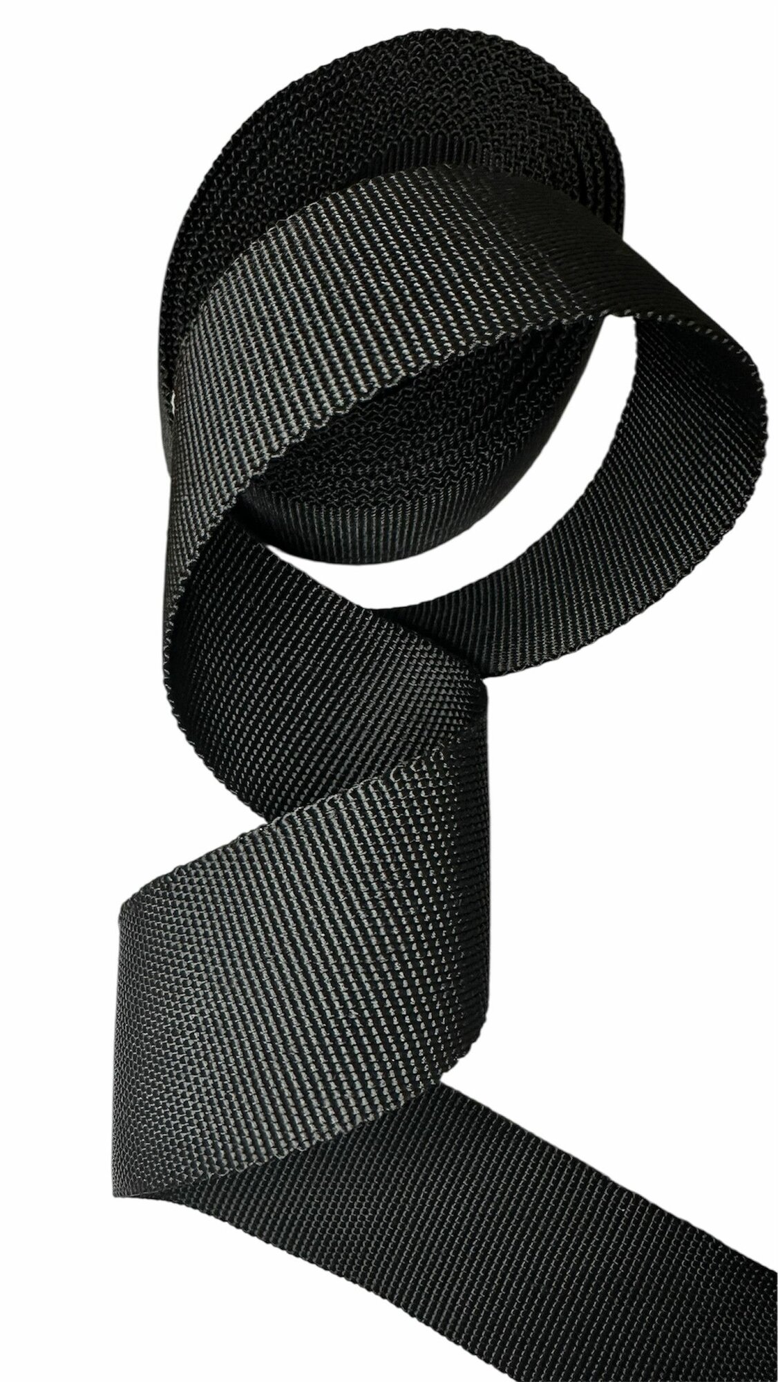 Стропа текстильная, для ремня, синтетика, длина 1,2 м, ширина 4 см, черная