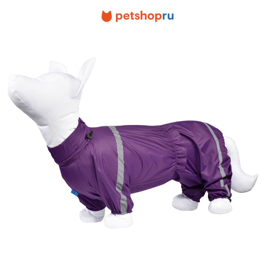 Yami-Yami одежда Дождевик для собак, тёмно-фиолетовый, Корги, на девочку , спинка 50-52 см
