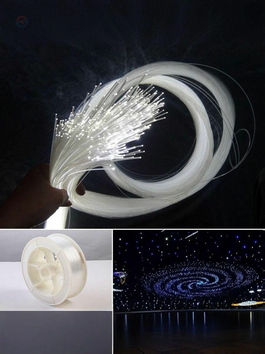 Оптоволоконные кабели для создания звездного неба 150 штук по 0.75 мм и 2 метра, гибкие, с эффектом мерцания и смены цвета