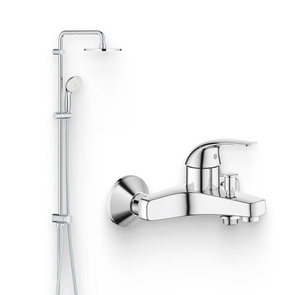 Душевой комплект Смеситель Grohe BauCurve 23599000 / Стойка New Tempesta Rustic 26452001