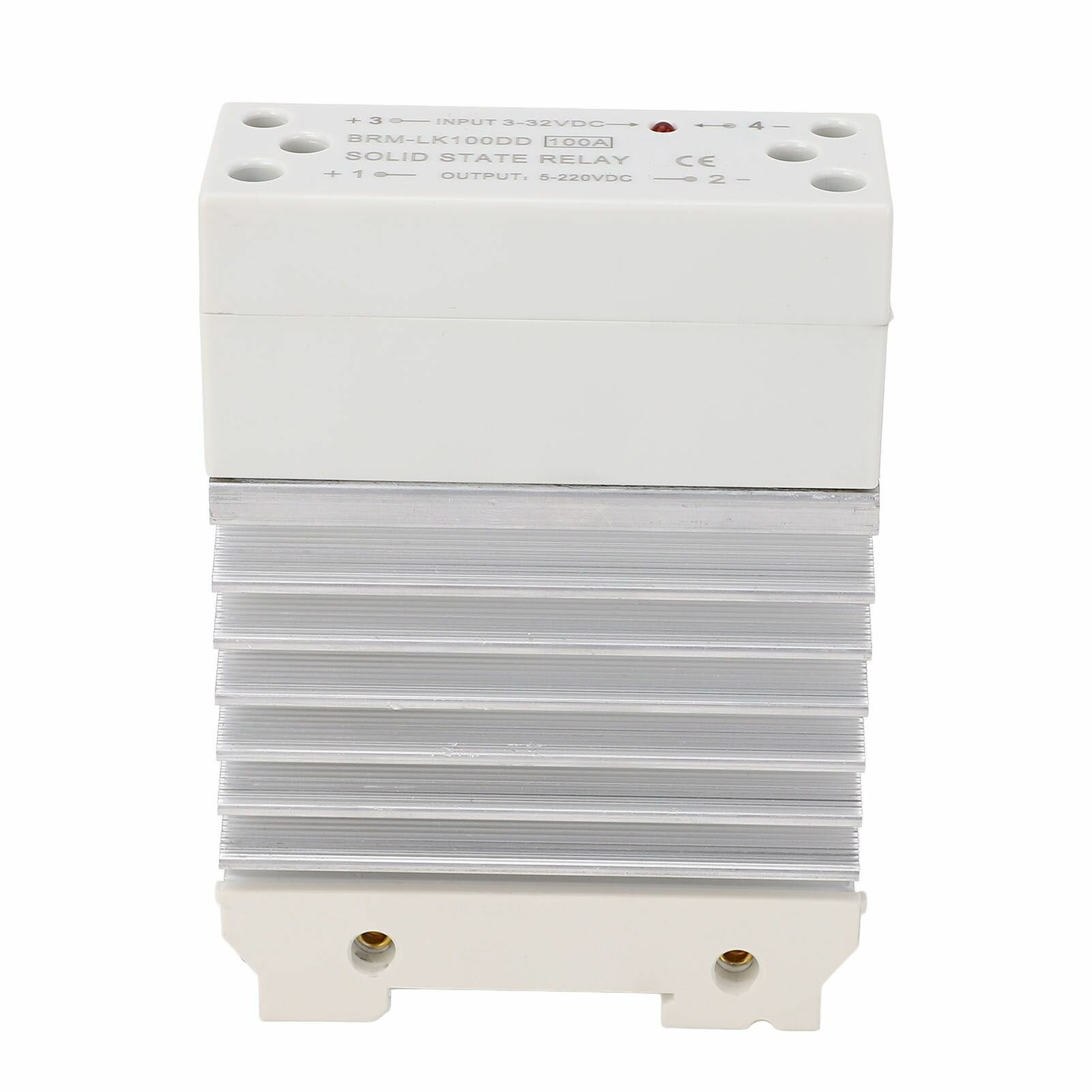 SSR на DIN-рейке, вход 3-32В DC, выход 5-220В DC