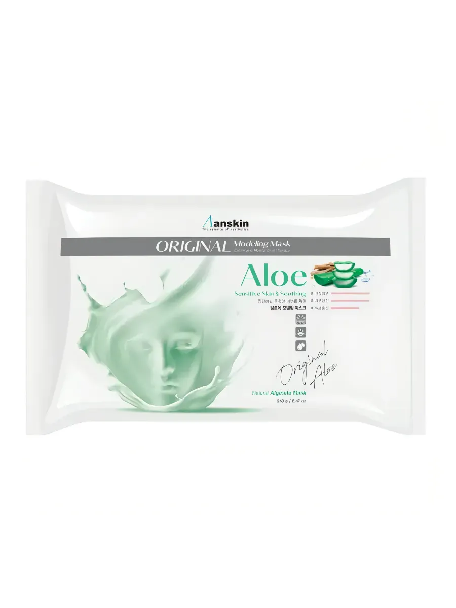 Маска Anskin Original Aloe Modeling Mask альгинатная с экстрактом алоэ успокаивающая, 240 г
