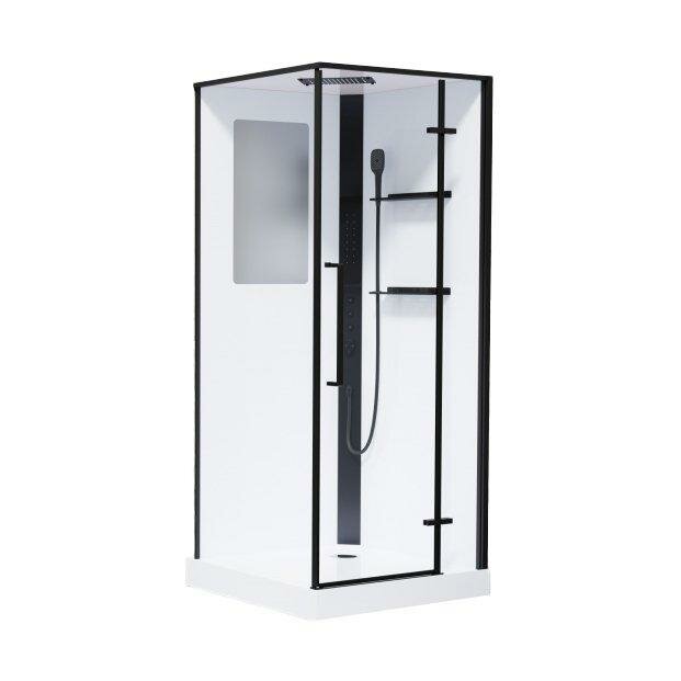 Душевая кабина Esbano Muse 90x90 ESKM90QDR черный профиль, с гидромассажом, правая