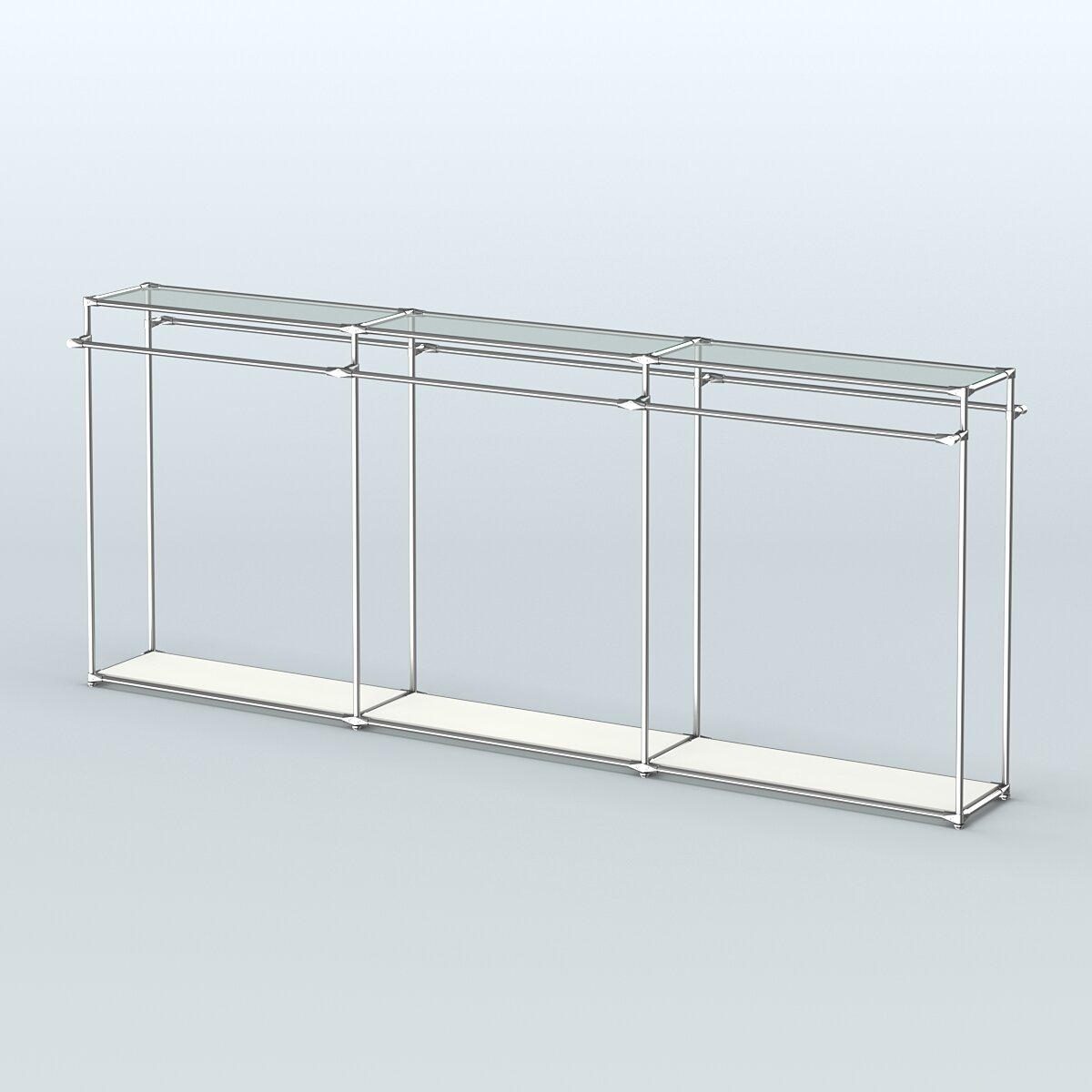 Островная торговая система хром 3600 мм с поручнями №1, Белый