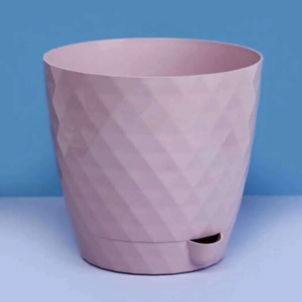 Горшок для цветов 'Румба' пластиковый 3л, d-18см с поддоном, бисквитный