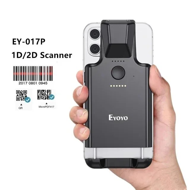 Портативный сканер штрих-кодов Eyoyo, 2D, Задний зажим, Bluetooth