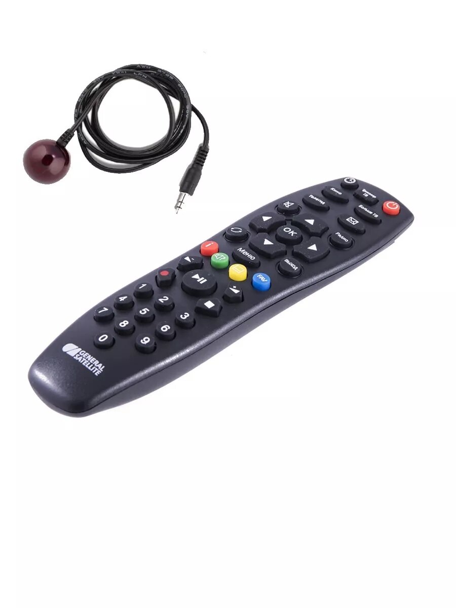 Пульт Триколор, универсальный, для ресиверов, ИК, питание от 2 батареек ААА, чёрный