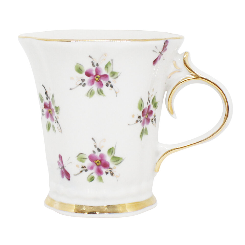 Фарфоровая кружка ручной работы "Вдохновение", (Цветная роспись с золотом)