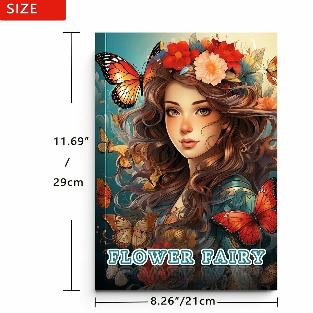 Книжка-раскраска цветочная фея, Альбом для рисования эльфы, высокое качество Книга каракулей 30 см*21 см, подходит для раскрашивания как взрослыми, так и детьми