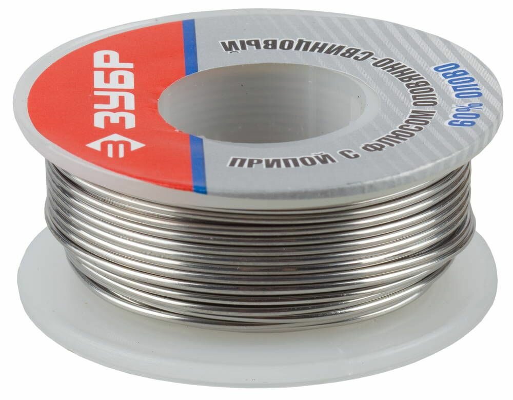 Припой ЗУБР Sn 60% Pb 40%, 100 грамм 55420-100