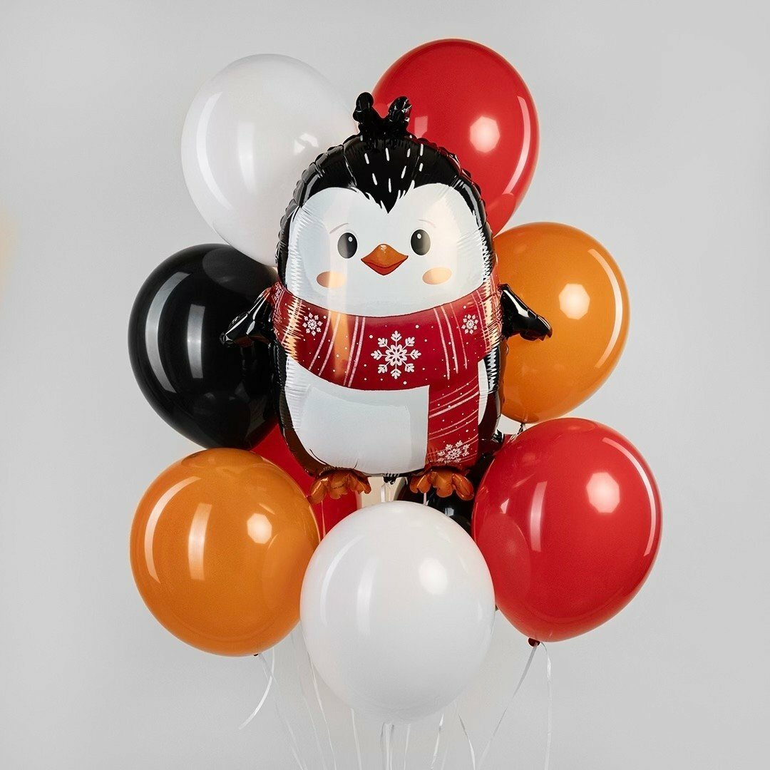 Связка шариков “С пингвинчиком”