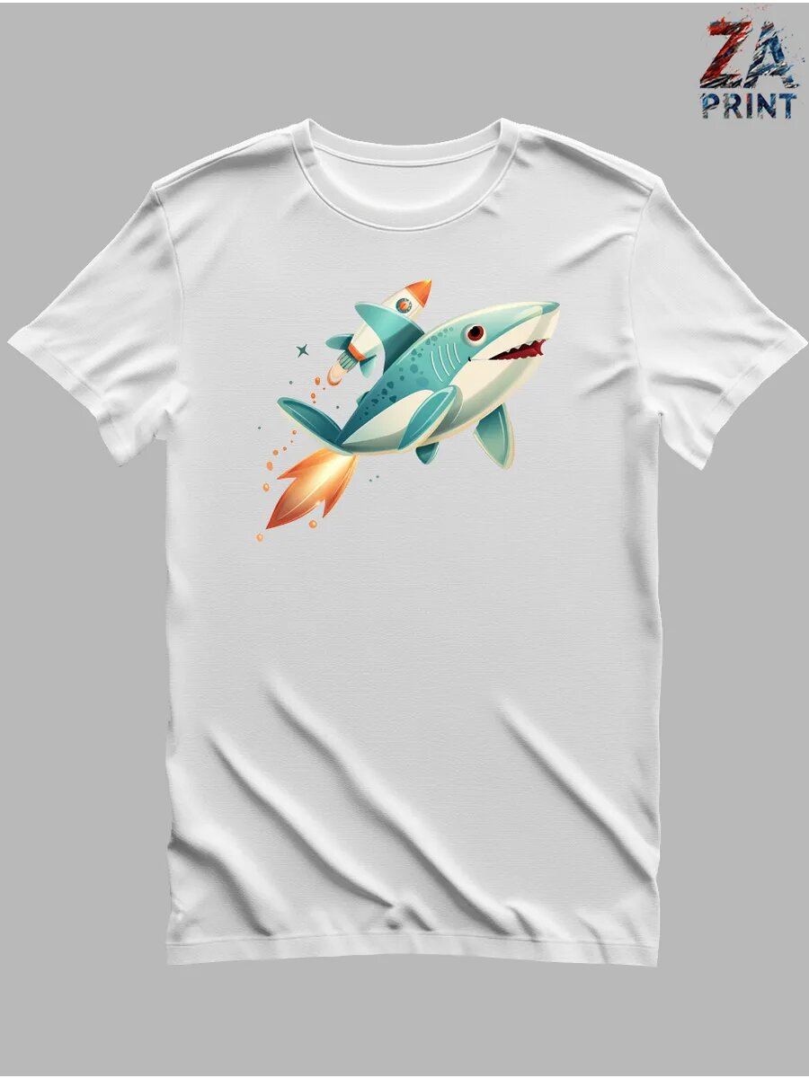 Футболка акула ракета