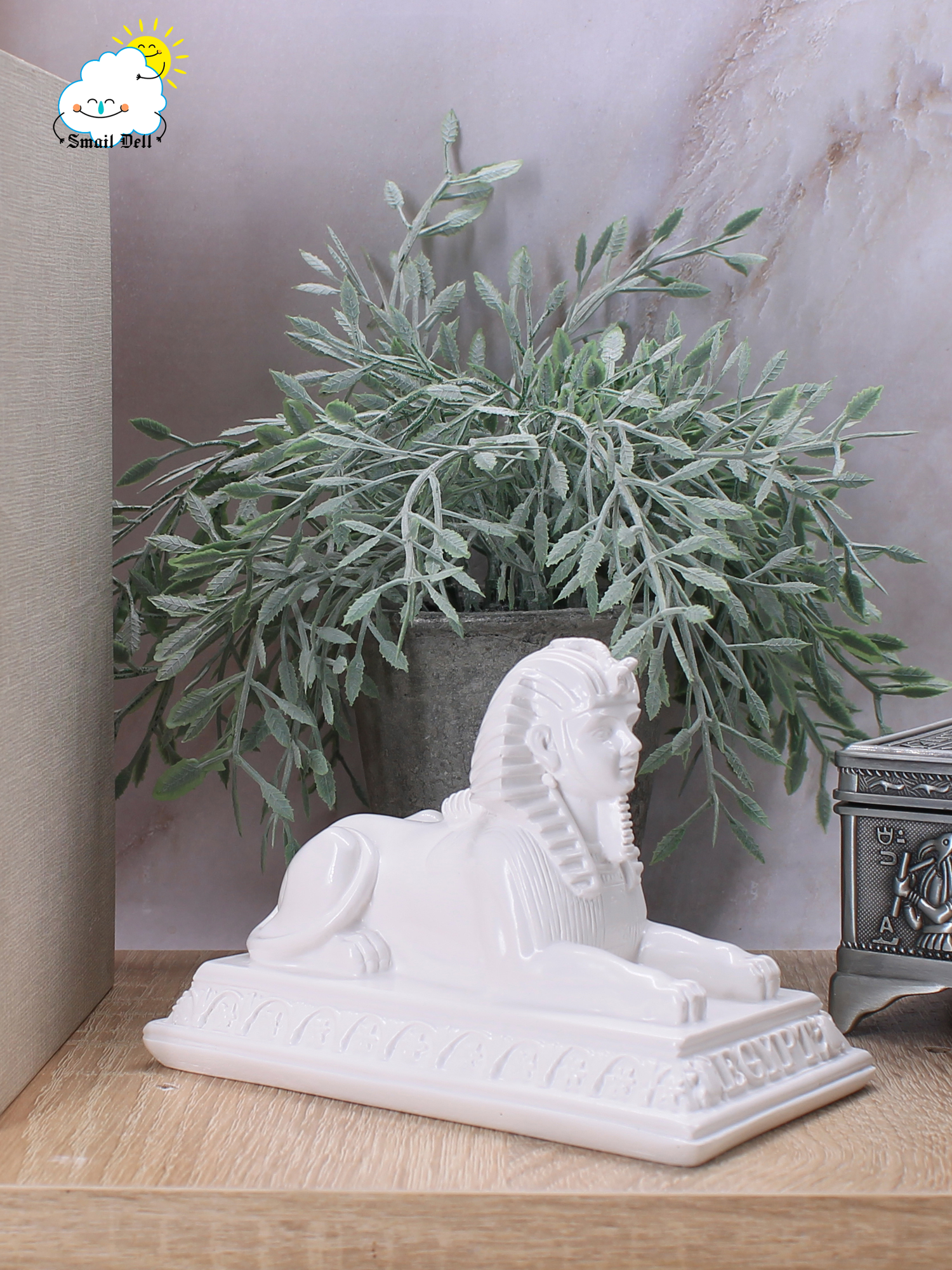 Статуэтка Сфинкс Египетский большой №2 , гипс , 9.5 см , цвет белый глянец