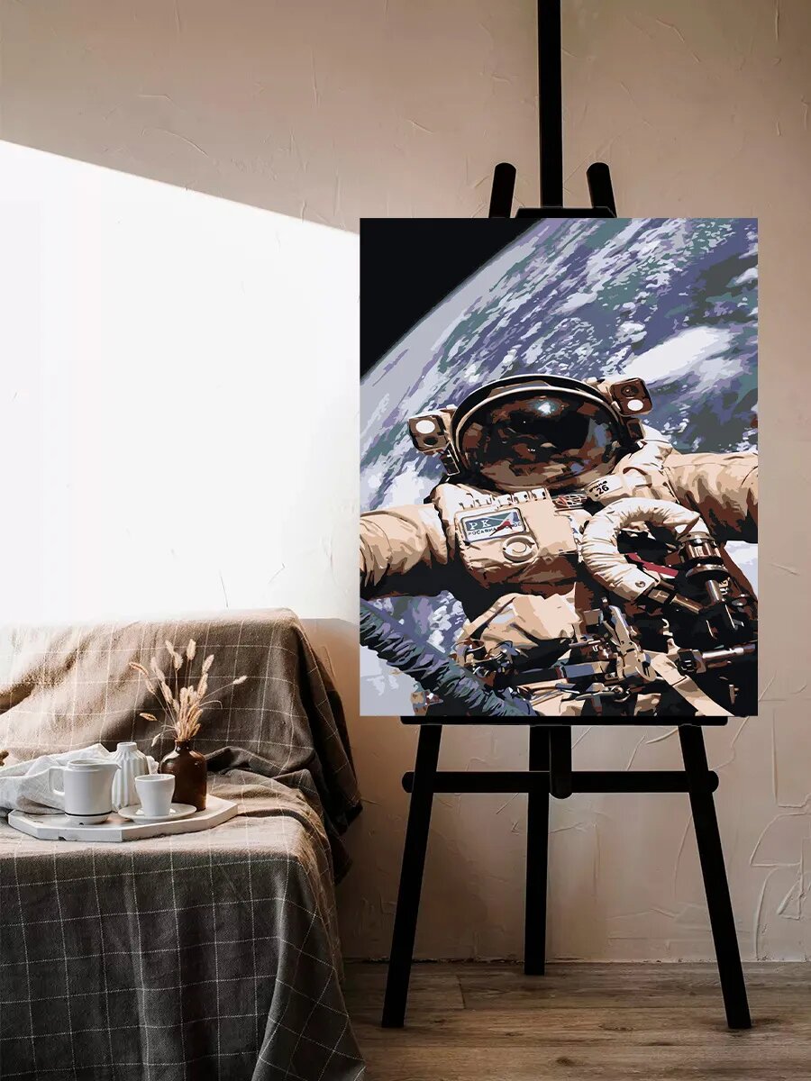 Картина по номерам Выход в Открытый Космос Космонавт Земля