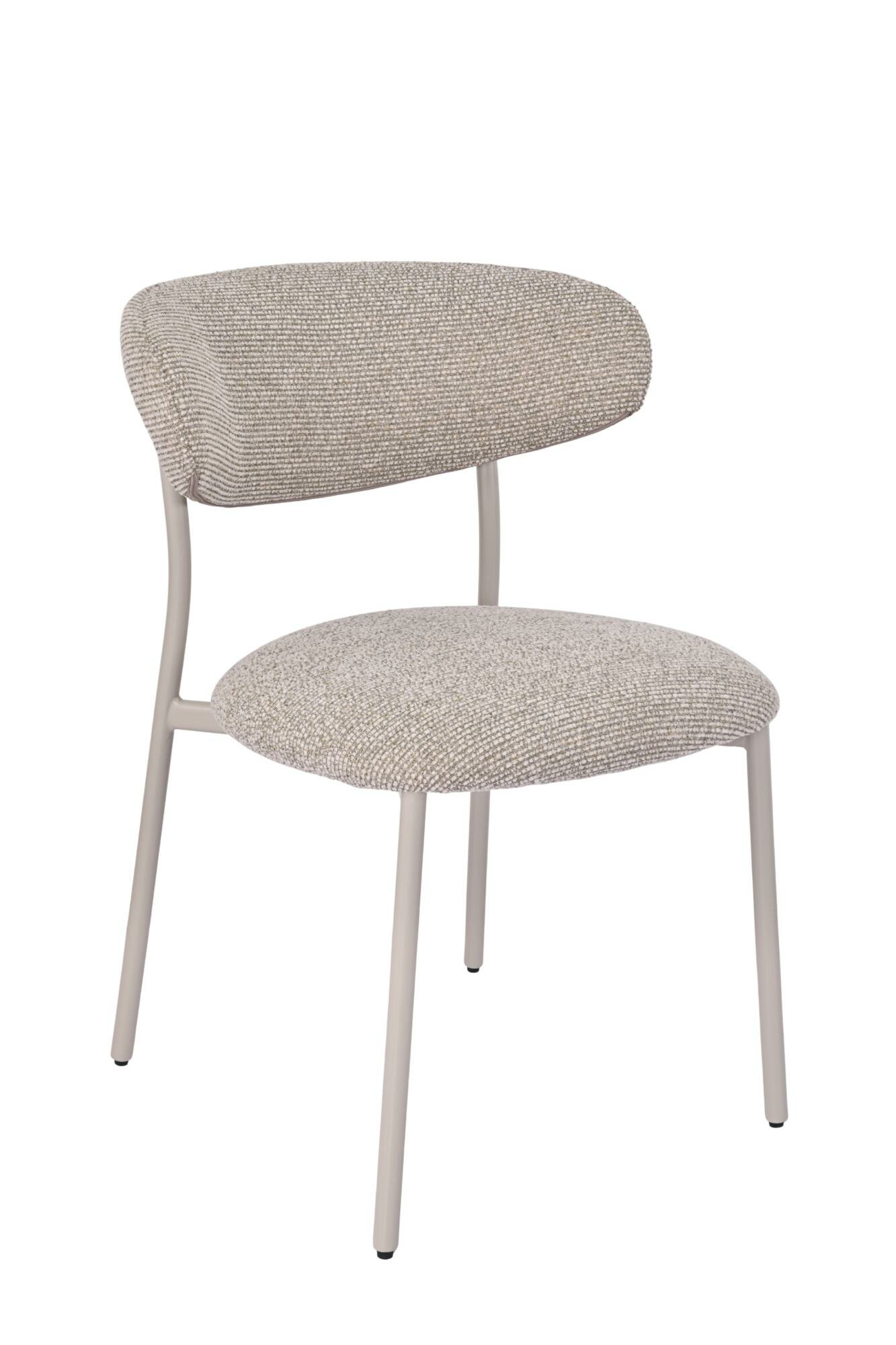 Стул обеденный Ayla STOOL GROUP бежевый, ткань и металл, мягкое сиденье, без подлокотников