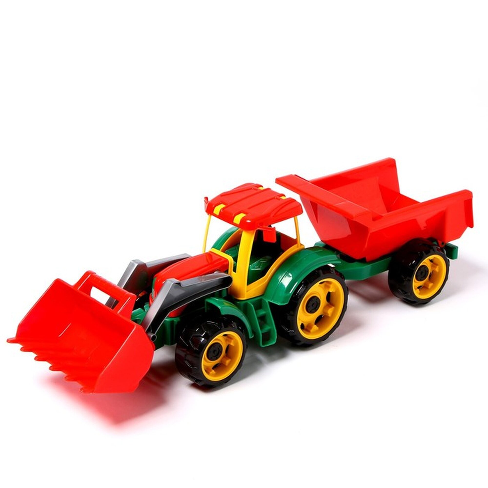Трактор Karolina Toys "Трудяга", с прицепом, пластик, от 3 лет