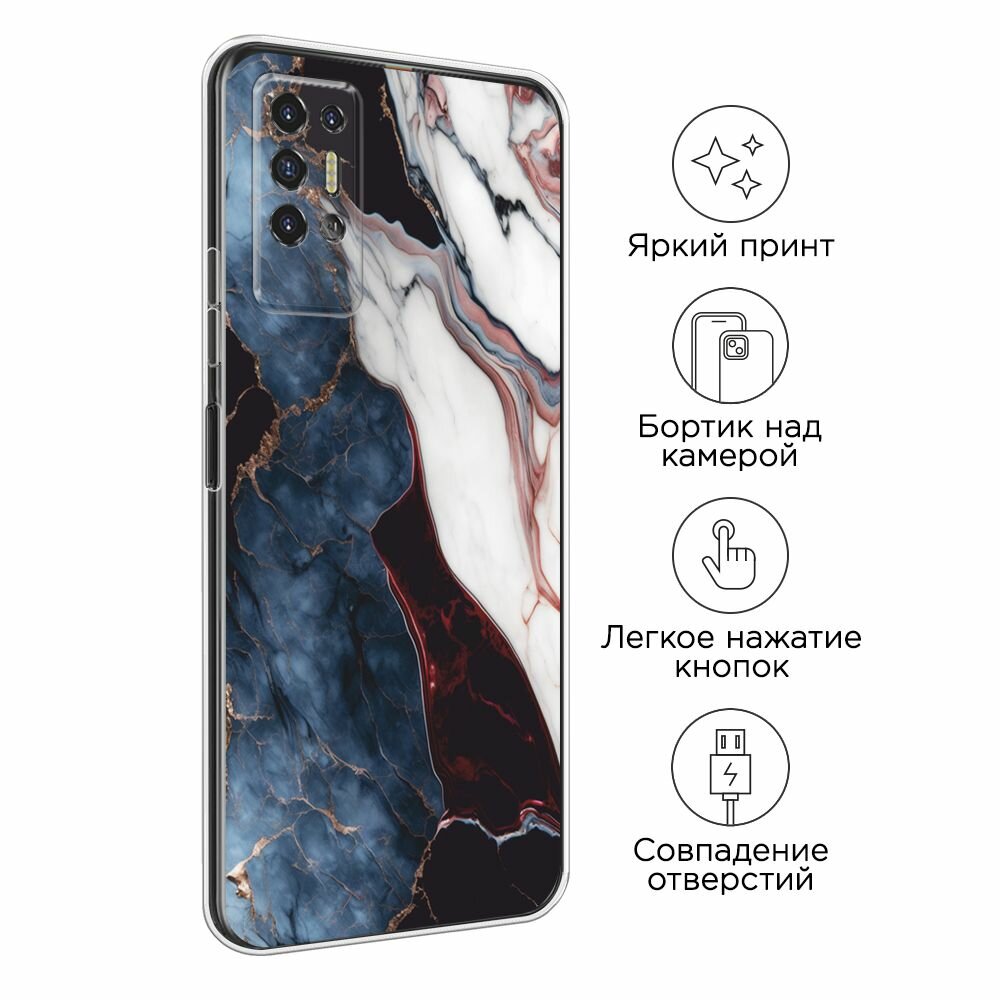 Чехол на Tecno Pova 2 / Текно Пова 2 с принтом "Благородный мрамор" — фото 1