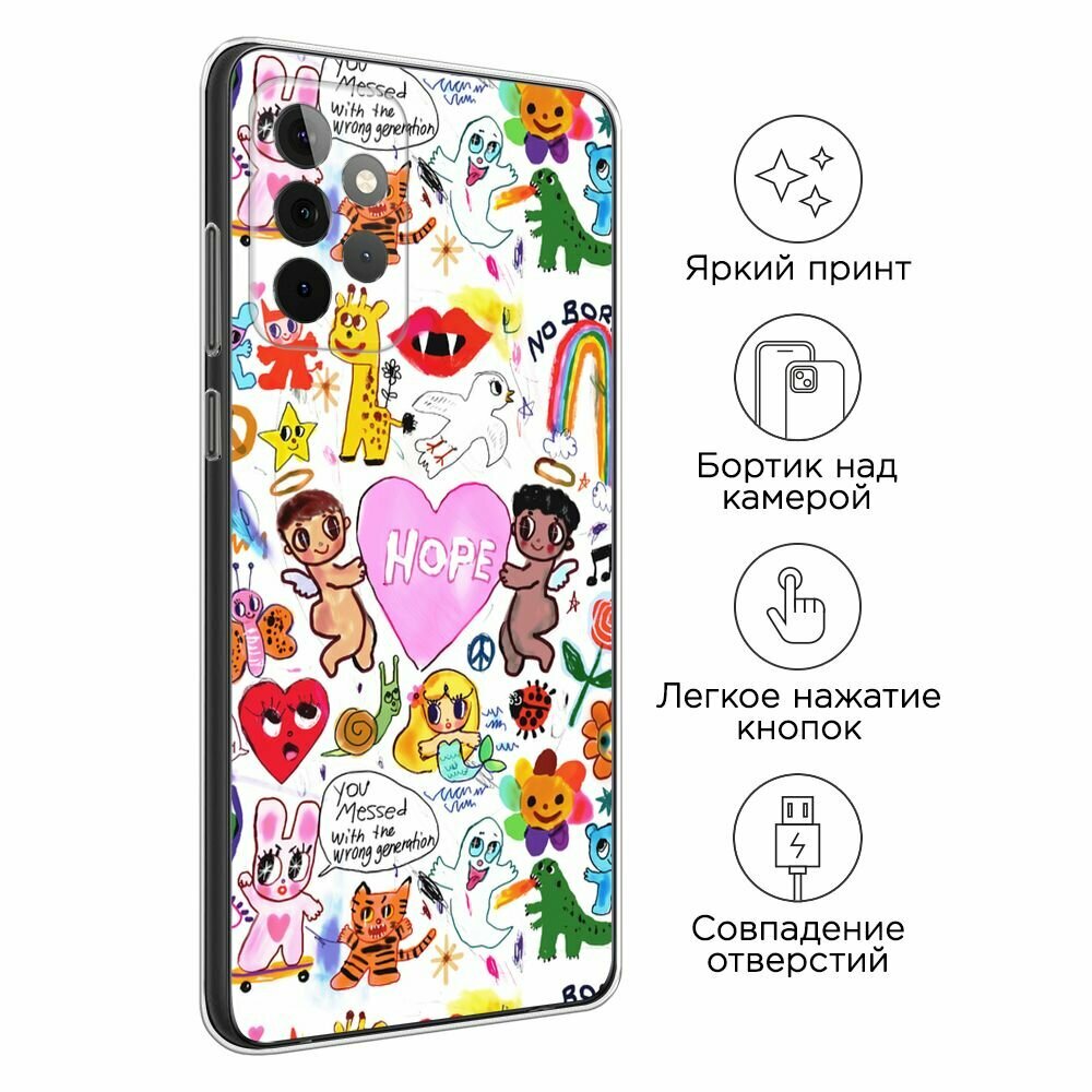 Чехол на Samsung Galaxy A72 / Самсунг Галакси А72 с принтом "Милые рисунки" — фото 1