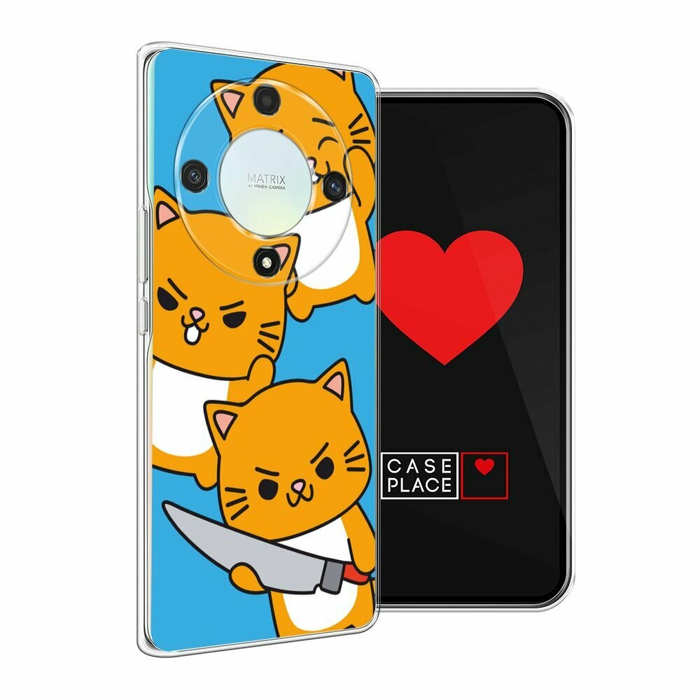 Силиконовый чехол на Honor X9A / Хонор X9A с принтом "Опасные котики" — фото 1