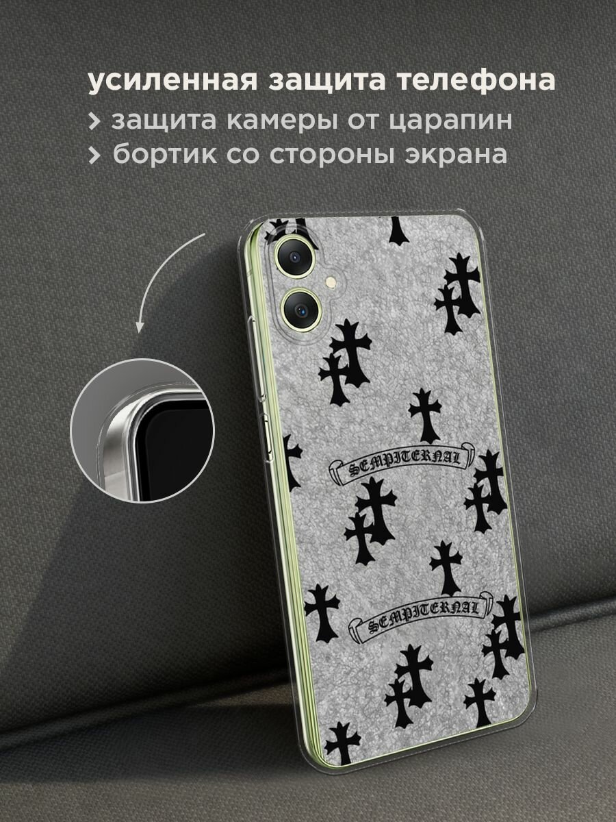 Чехол на Samsung Galaxy A06 / Самсунг Галакси А06 с принтом "Кресты паттерн 3" — фото 1