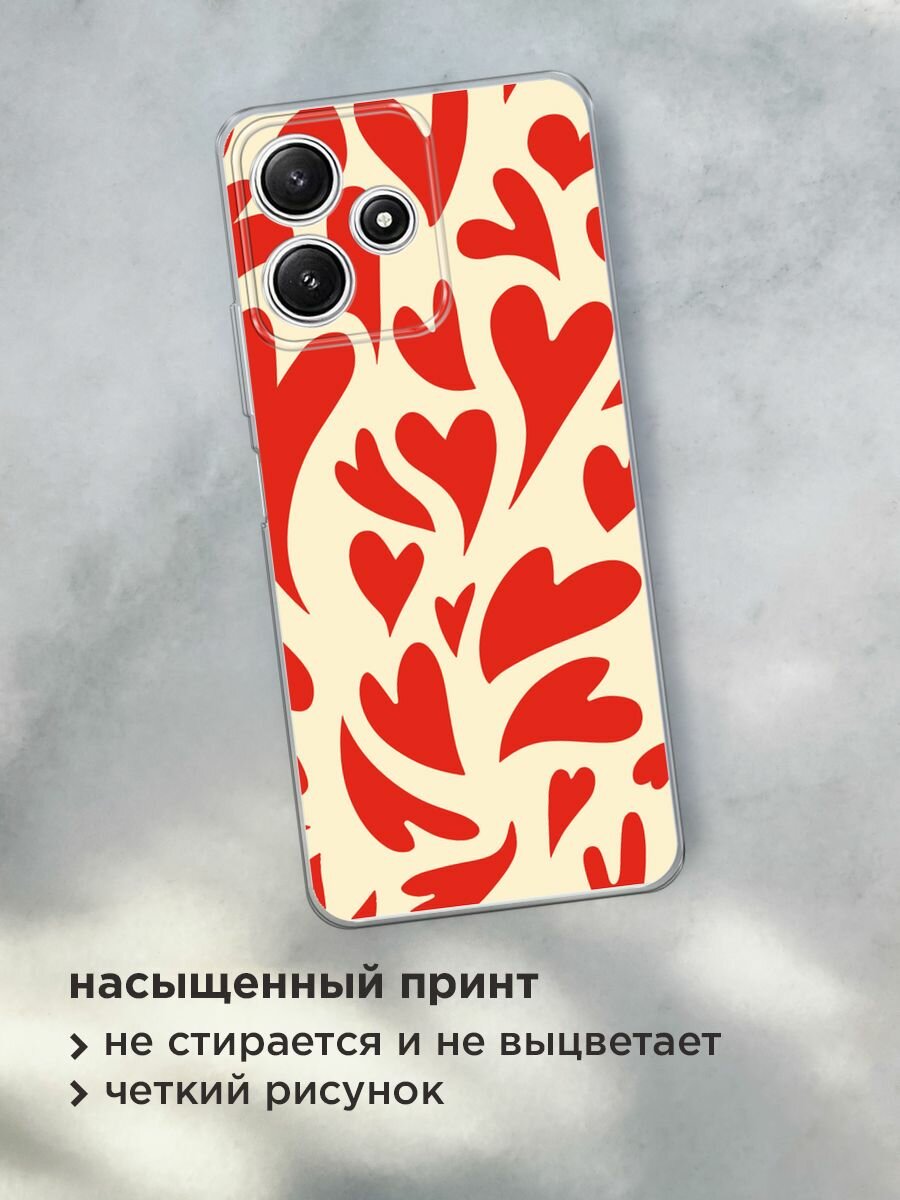 Чехол на Xiaomi Redmi 12 / Сяоми Редми 12 с принтом "Crazy hearts 1 - 14 февраля" — фото 1