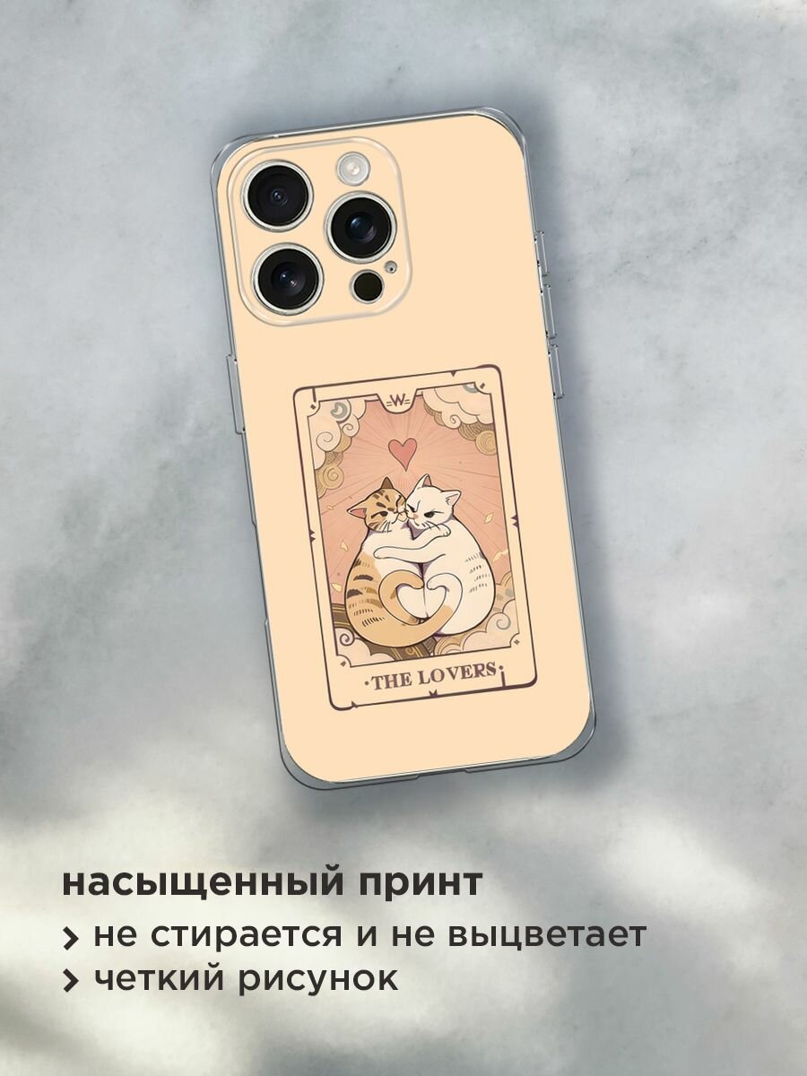 Чехол на Apple iPhone 16 Pro / Айфон 16 Про с принтом "The lovers cats 1 - 14 февраля" — фото 1