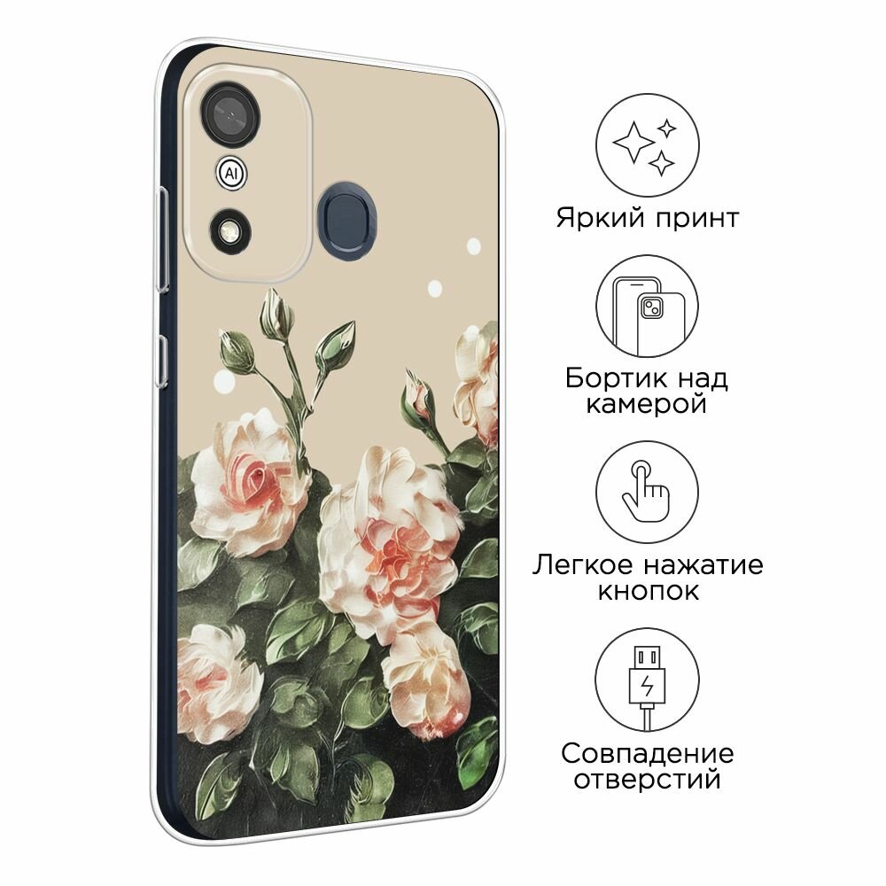 Чехол на Itel A27 / Ител А27 с принтом "Цветочная картина 1" — фото 1
