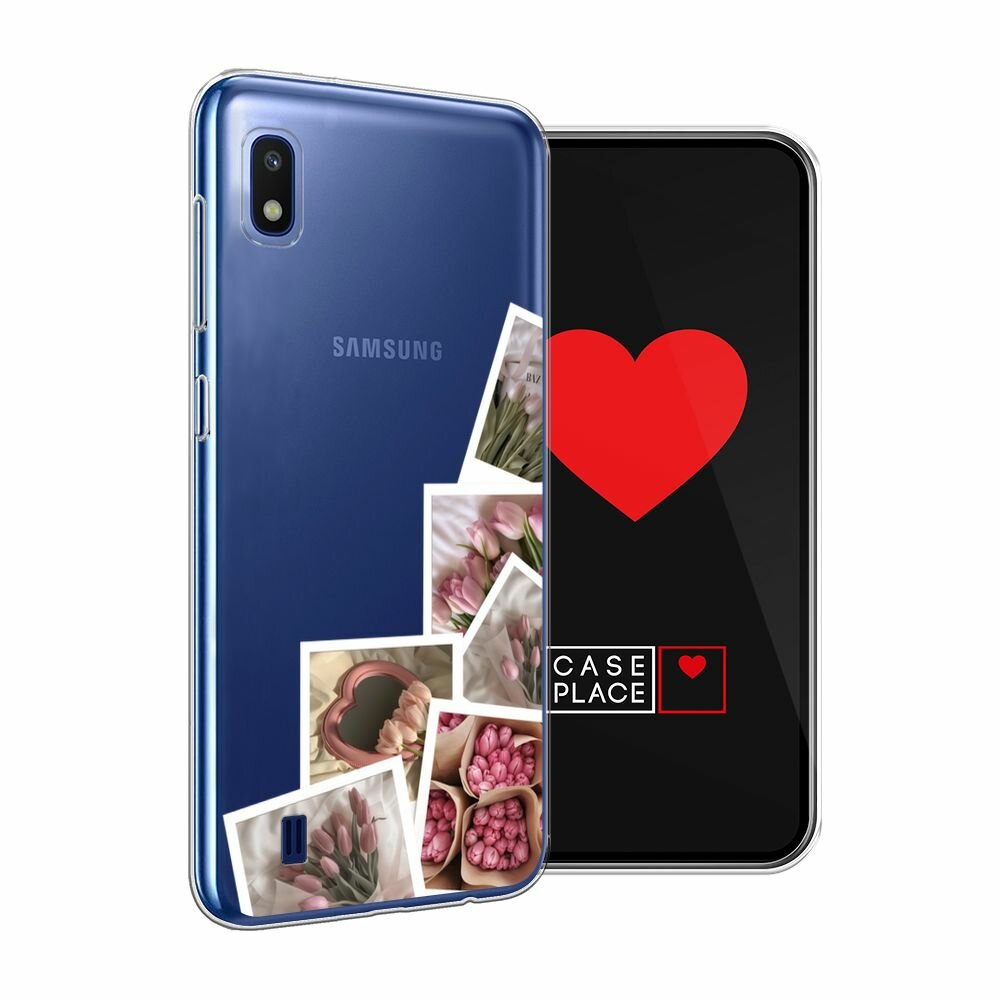Чехол на Samsung Galaxy A10 / Самсунг Галакси А10 с принтом "Весенние фото - 8 марта", прозрачный — фото 1