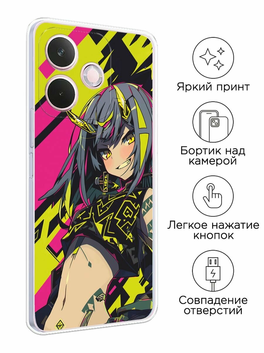 Чехол на Oppo A5 Pro / Оппо А5 Про с принтом "Девушка в кибер костюме" — фото 1