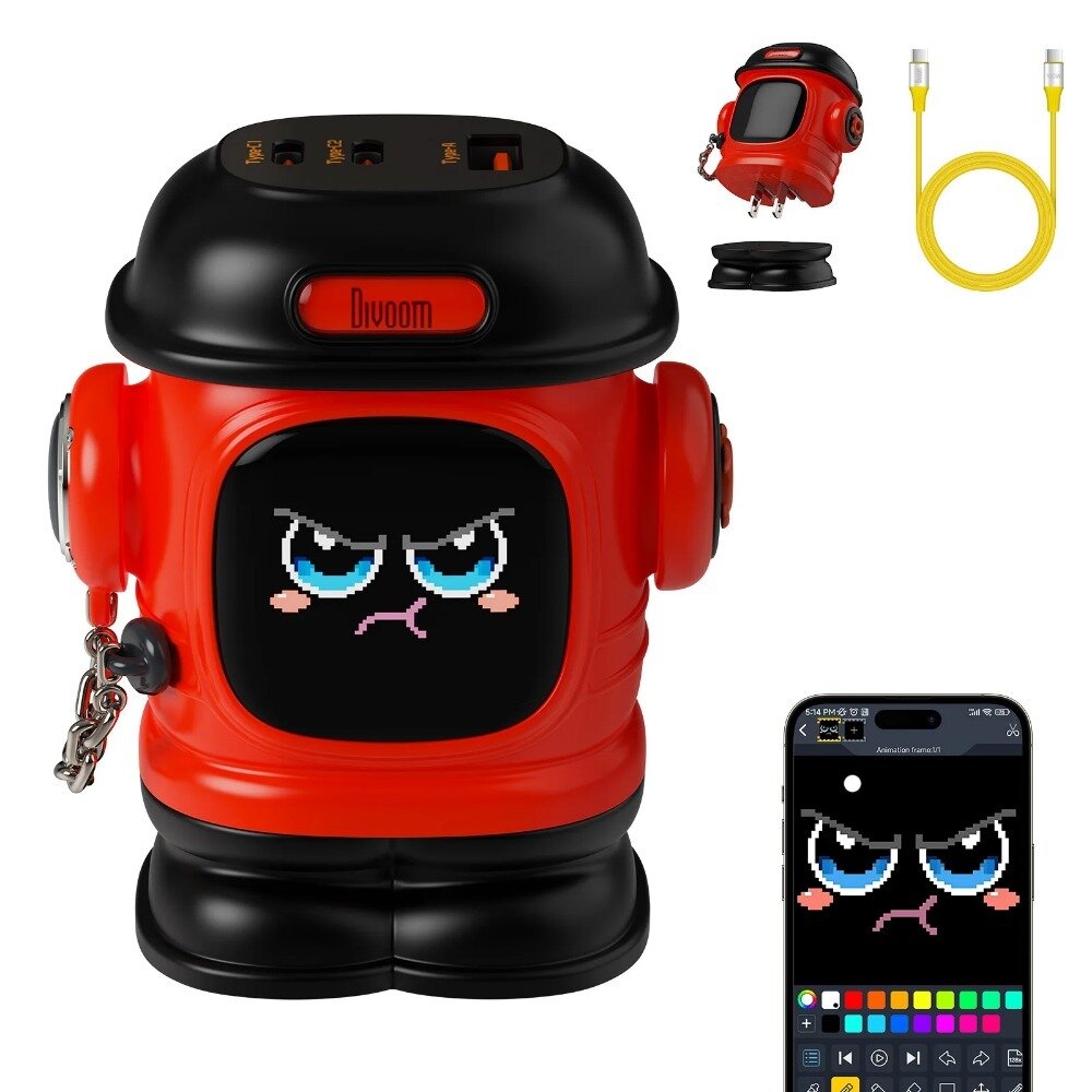 Divoom Dipow 65W GaN Charger Быстрое Зарядное Устройство Для Ноутбука 3 В 1 Адаптер Для IPhone Xiaomi Samsung