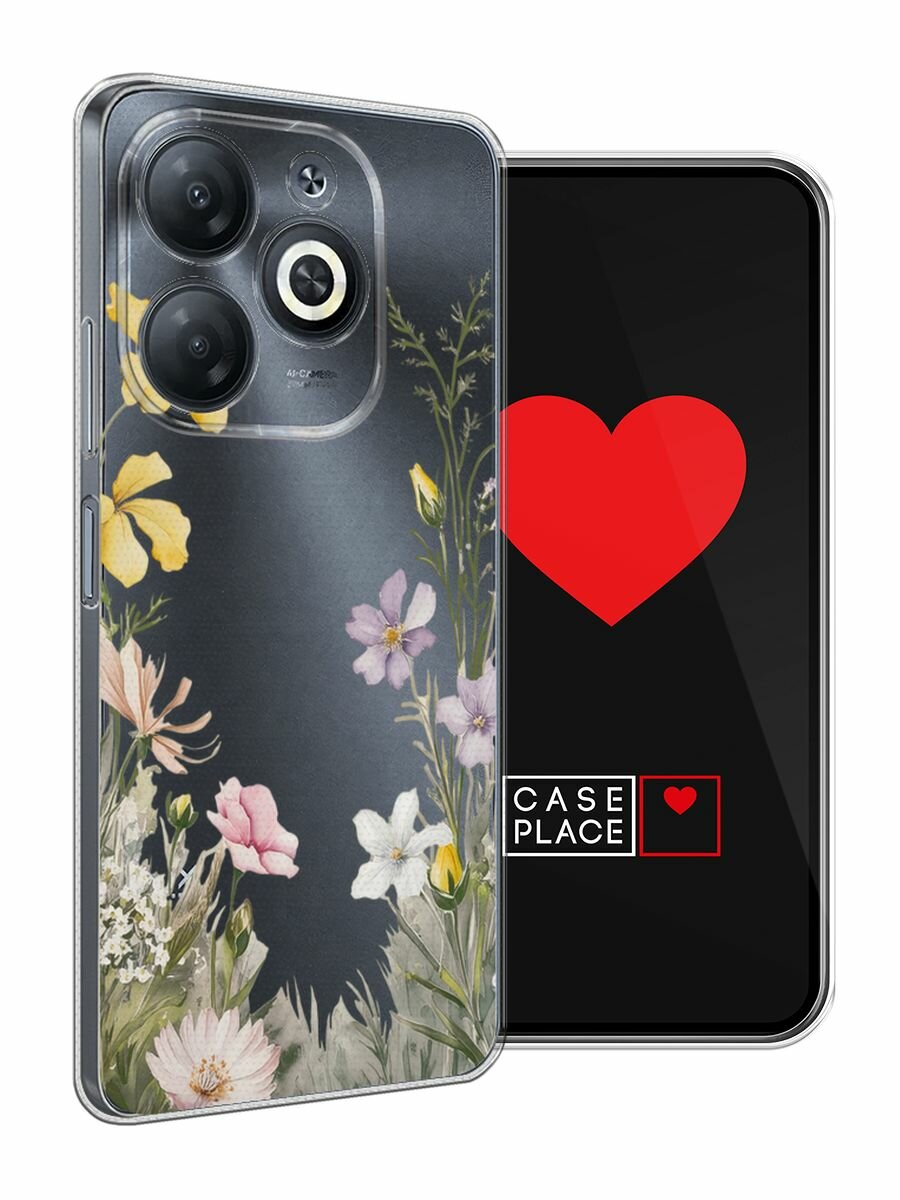 Чехол на Infinix Smart 8 Plus / Инфиникс Смарт 8 Плюс с принтом "Летний винтаж 2", прозрачный — фото 1