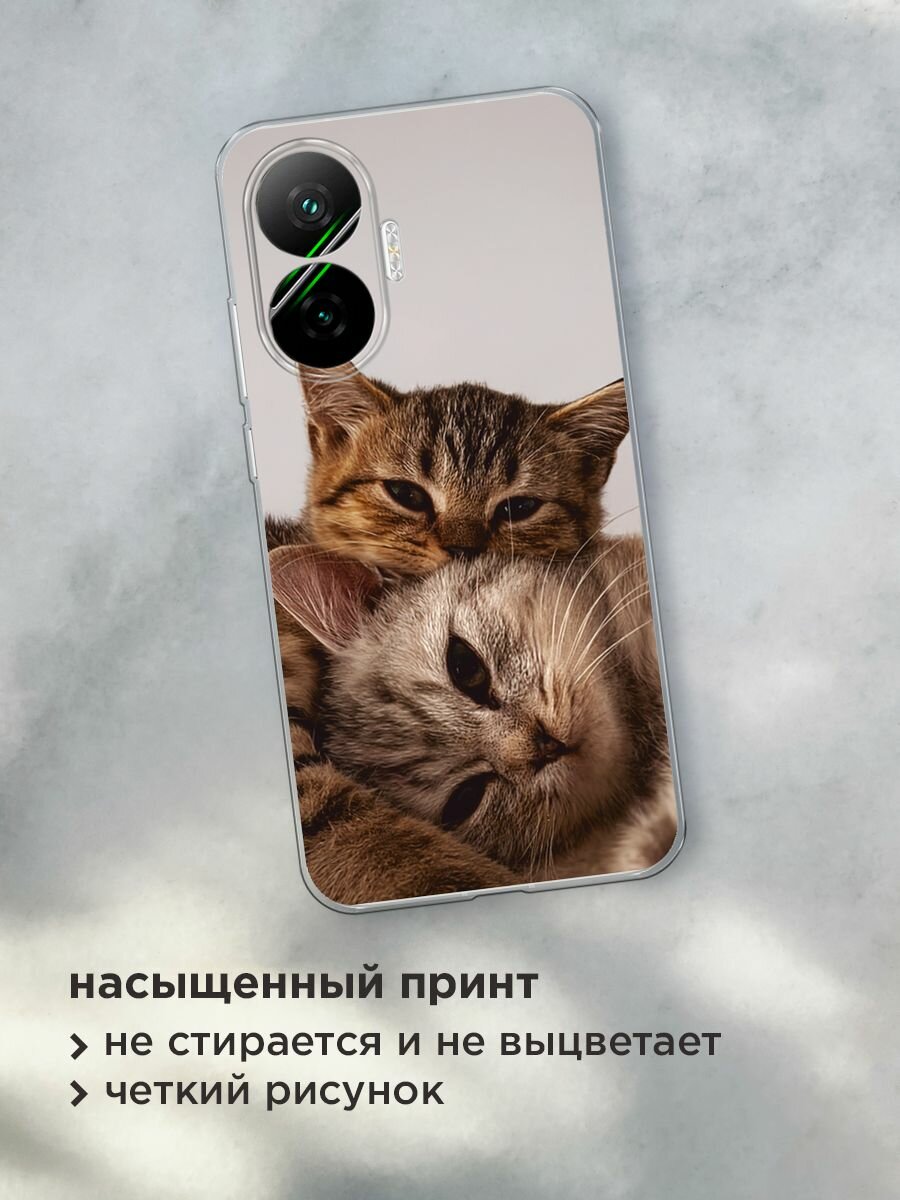 Чехол на Poco F7 / Поко F7 с принтом "Нежные котята - 14 февраля" — фото 1