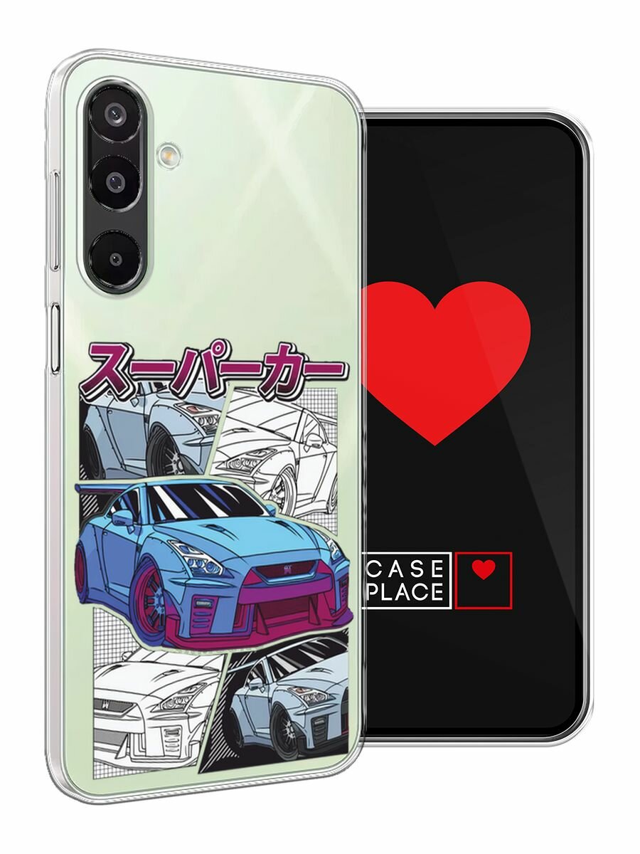Чехол на Samsung Galaxy M16 / Самсунг Галакси М16 с принтом "JDM коллаж", прозрачный — фото 1