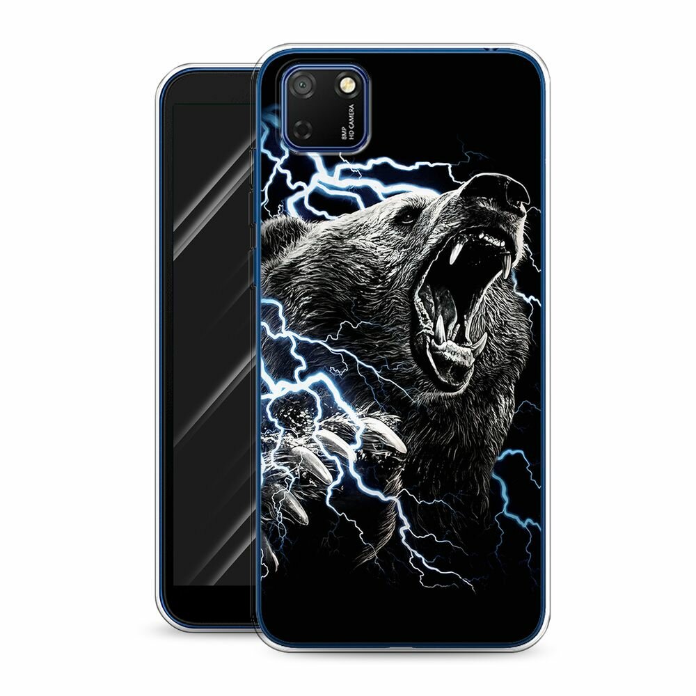 Чехол на Honor 9S/Huawei Y5p / Хонор 9S/Хуавей Y5p с принтом "Гроза и медведь" — фото 1
