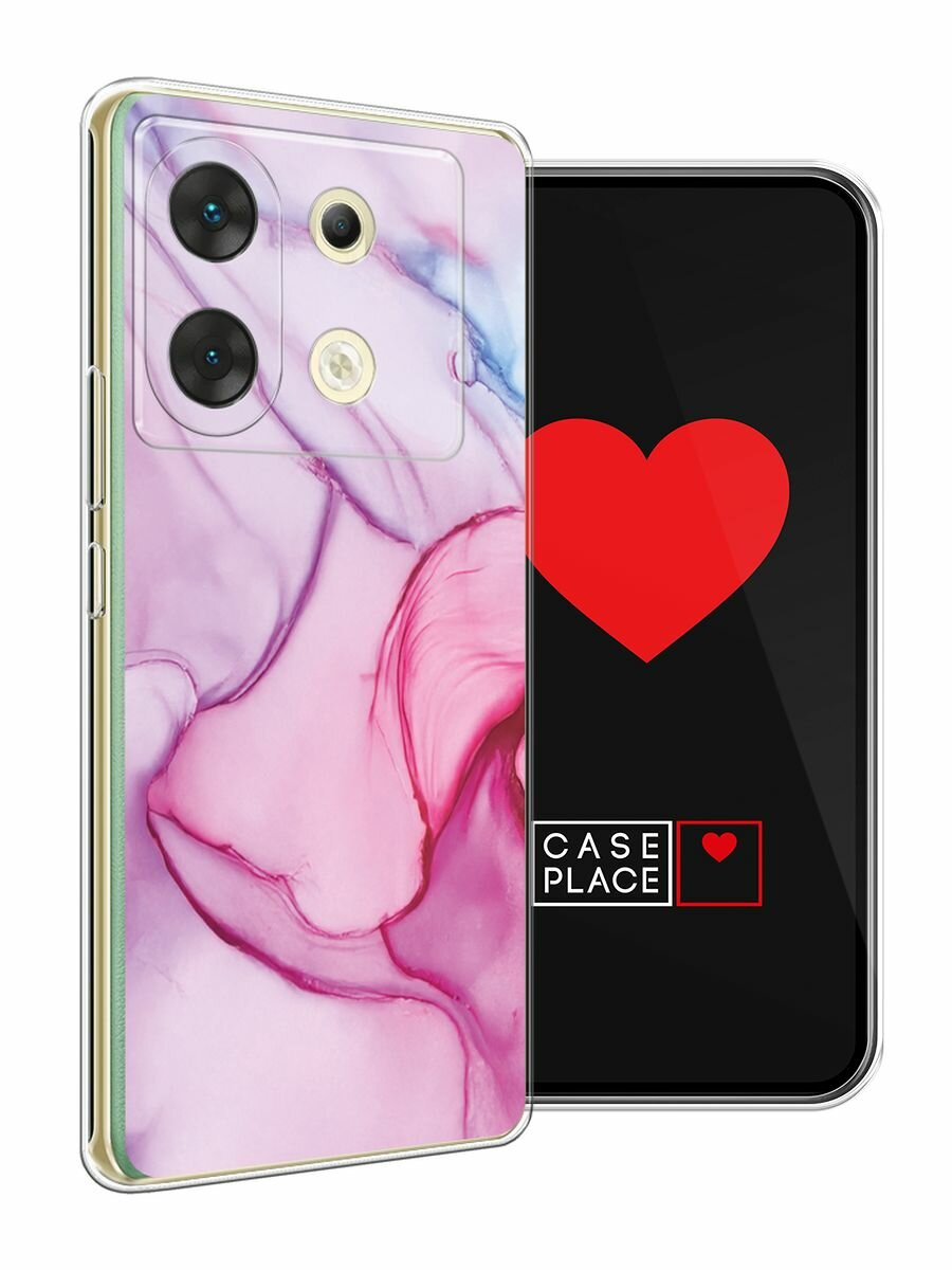 Чехол на Infinix Zero 30 5G / Инфиникс Зеро 30 5G с принтом "Розовые мраморные разводы" — фото 1