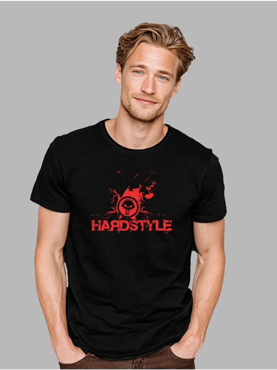 Футболка hardstyle, размер M, черный — фото 1