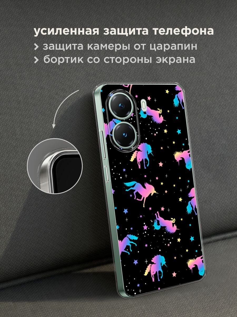Чехол на Poco X7 Pro / Поко X7 Про с принтом "Единороги градиент" — фото 1