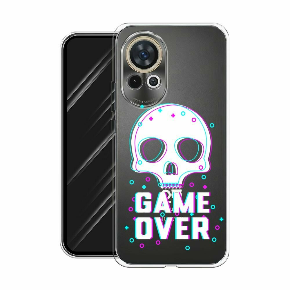 Чехол на Huawei Nova 12/Nova13 / Хуавей Нова 12/Нова 13 с принтом Череп Game Over, прозрачный — фото 1