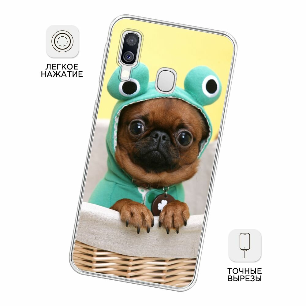 Чехол на Samsung Galaxy A40 / Самсунг Галакси А40 с принтом "Собачка в шапке лягушки" — фото 1
